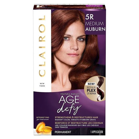 clairol | Makeup | Clairol Age Defy Permanent Hair Dye 5r Medium Auburn ...